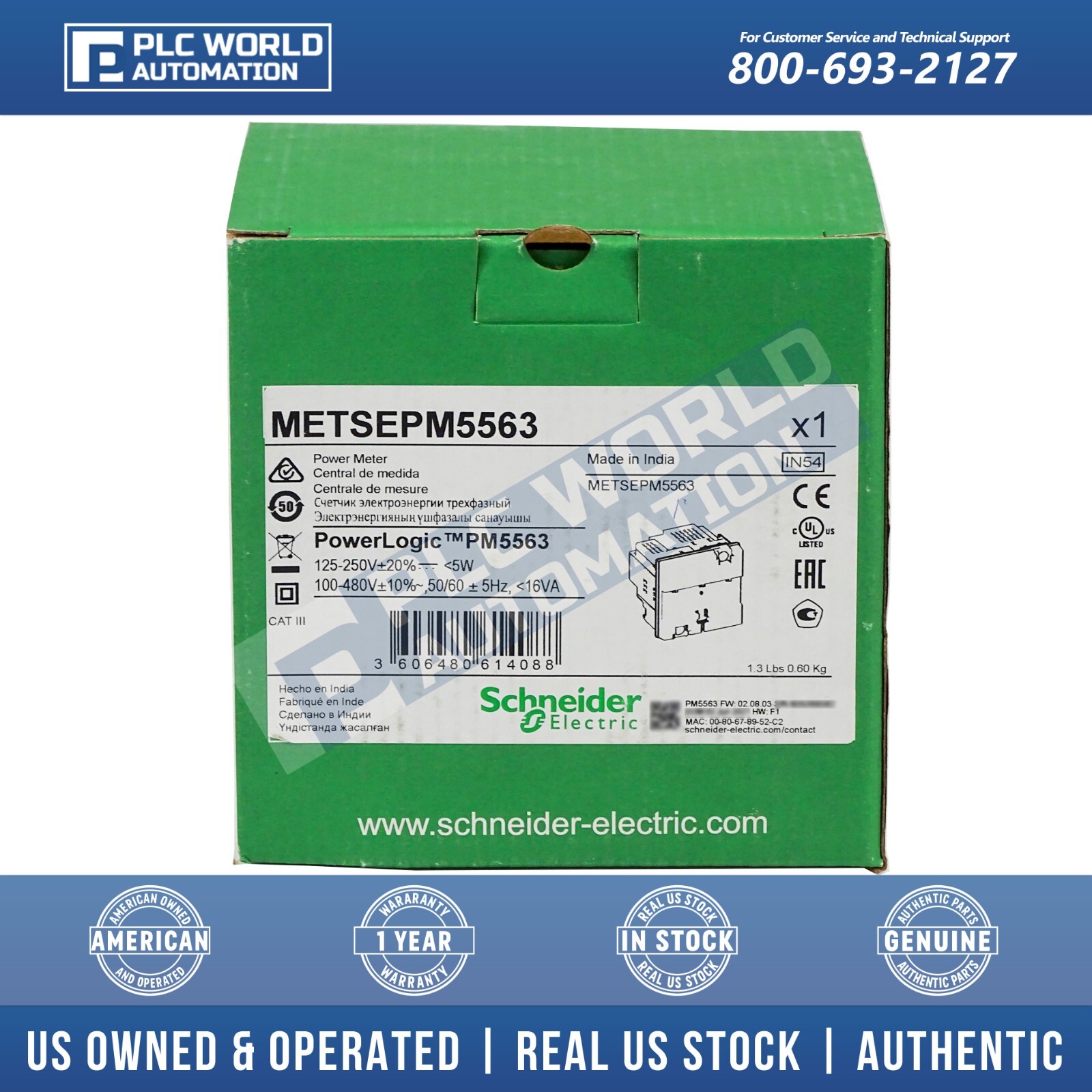 Brand New Schneider METSEPM5563 Power Logic PM5000 Power Meter PM5563 ...