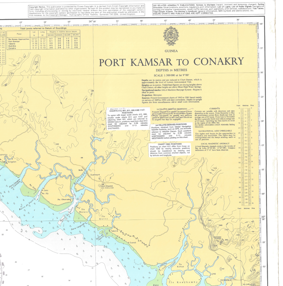 Admiralty 612 China Port Kamsar To Conakry Chart Map Marine Maritime ...