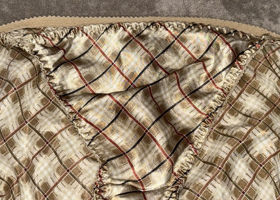 VINTAGE DELICATES PLAID SATIN STRING BIKINI PANTIES w/BOWS Sz 7 / L | eBay