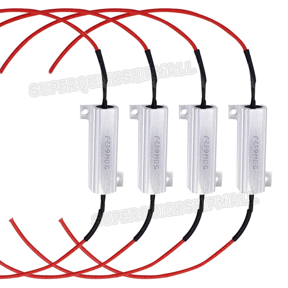 4 Pcs 50W 12V 6Ω LED Indicator Flash Rate Relay Load Resistor Bulbs ...