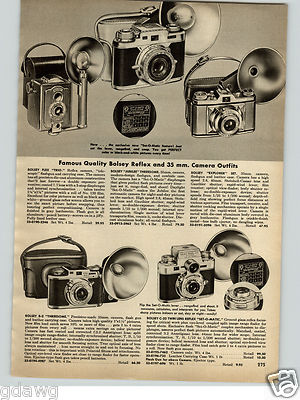 1956 PAPER AD Bosley Reflex 35MM Camera Jubilee Explorer Twin Lens Set ...