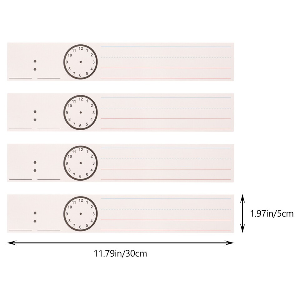 18 Sheets Clock Teaching Learning Sentence Bar Ruled Paper Strips | eBay