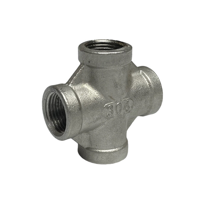 3/8” Female BSP 4-Way Stainless Cross Pipe Fitting Adapter splitter ...