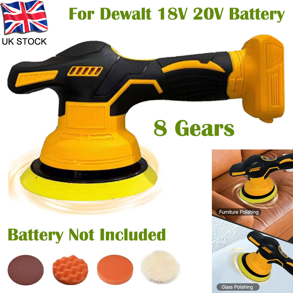 8-Gear Cordless Car Buffer Polisher Polishing Machine for Dewalt 18V ...