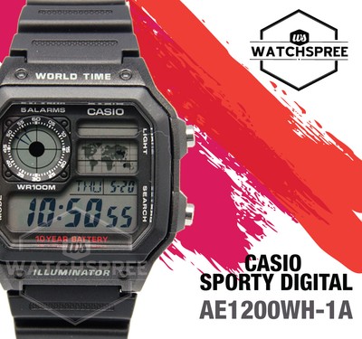 Casio Standard Digital Watch AE1200WH-1A 4971850968733 | eBay