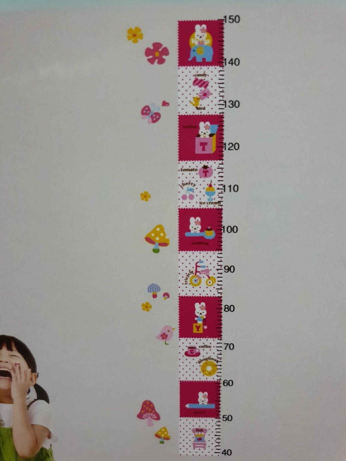 Height Chart with over 40 Stickers , Growth Charts wall stickers UK ...