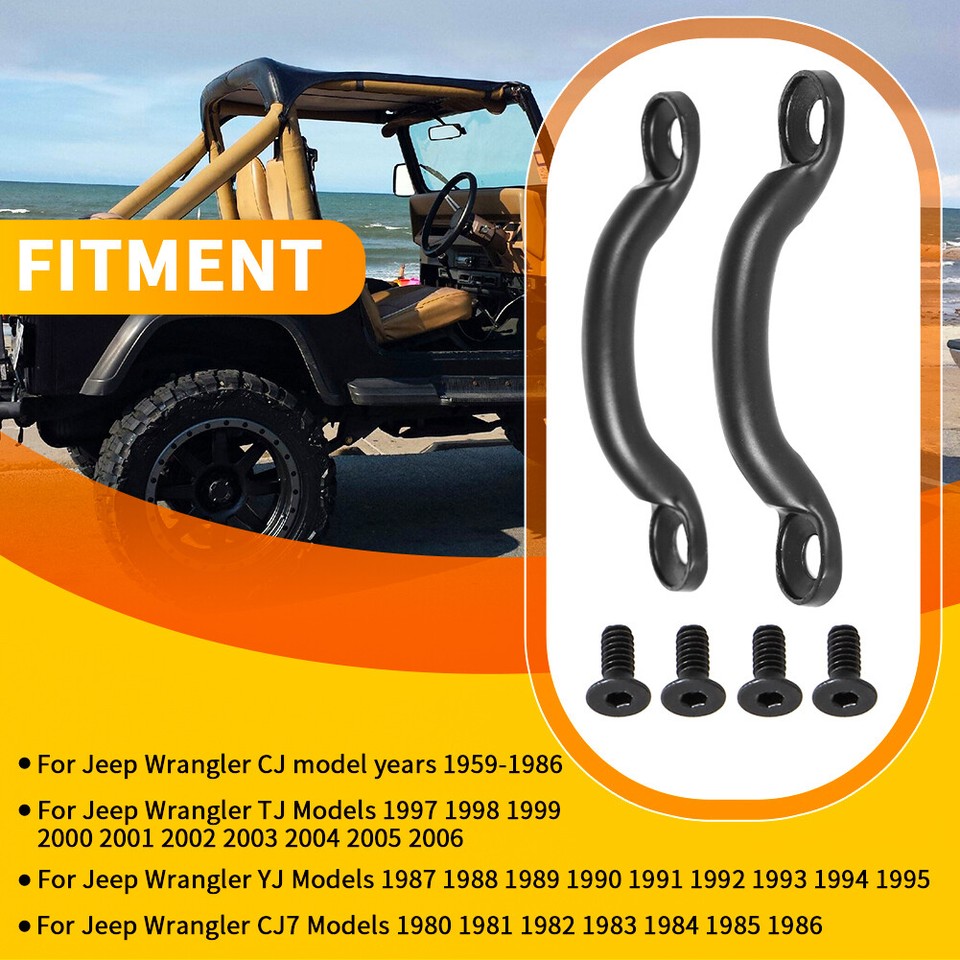 Door Footman Loop Strap Brackets w/ Torx Screws Kit For Jeep Wrangler ...