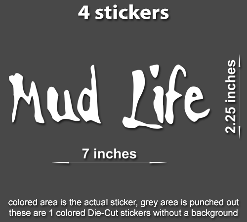 4x Mud Life Decal Sticker Truck Off Road 4x4 Laptop | eBay