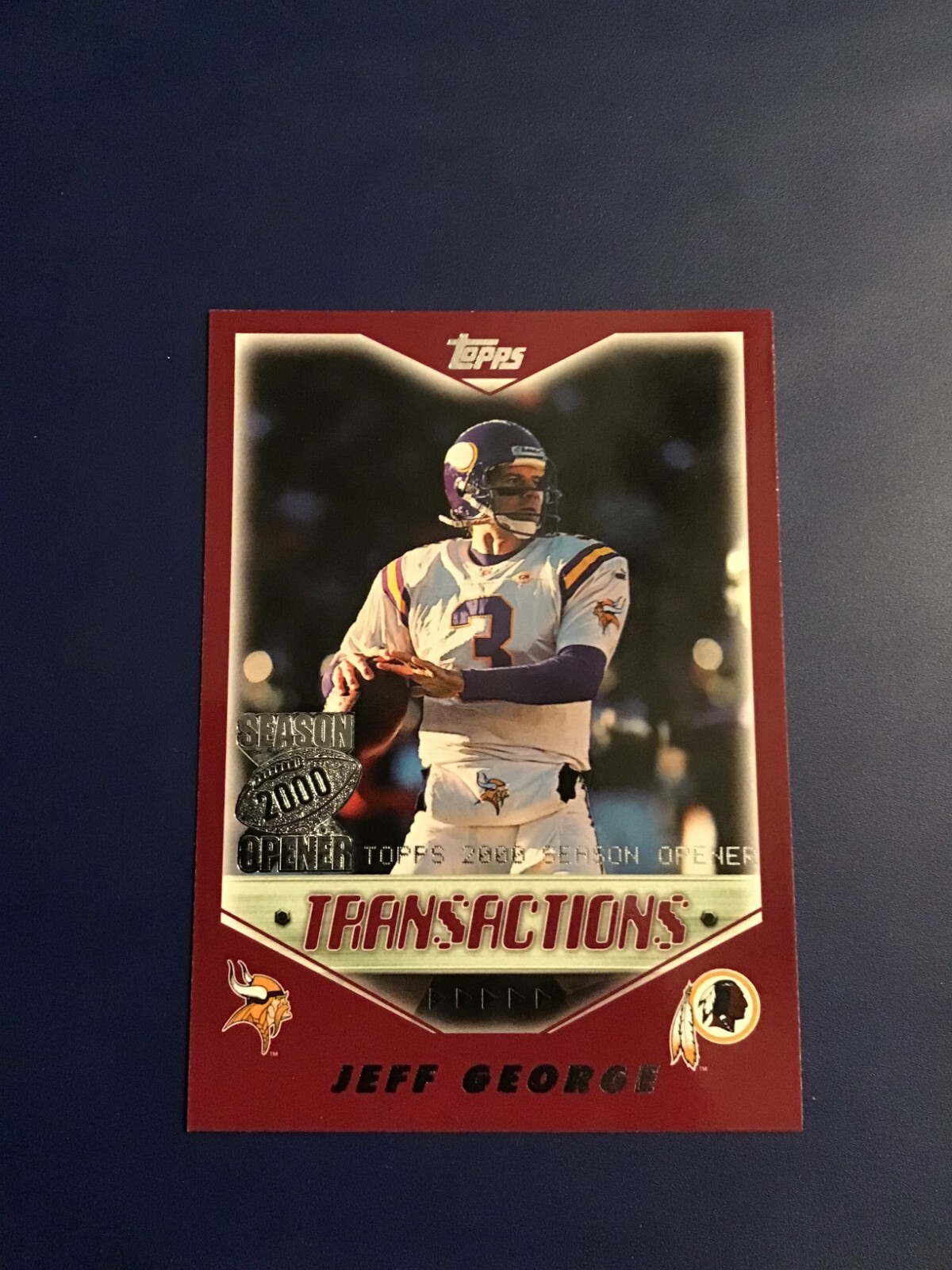 2000 Topps Season Opener JEFF GEORGE Minnesota Vikings Washington ...