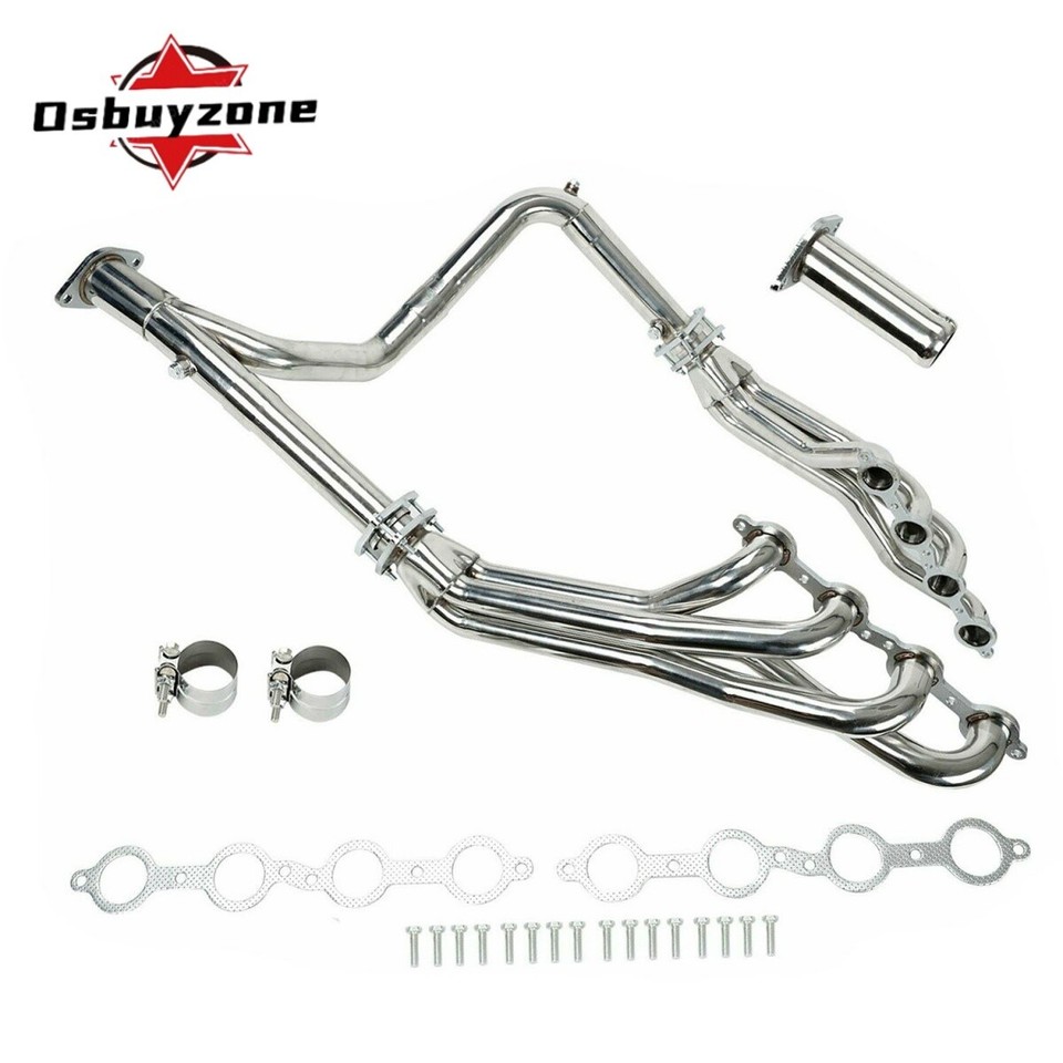 Long Tube Stainless Steel Headers w/ Y Pipe for 07-14 Chevy GMC 4.8L 5 ...