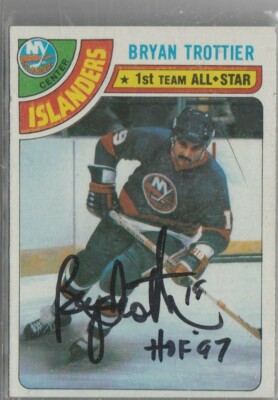1978 79 Topps #10 Bryan Trottier Autograph New York Islanders Hall of ...