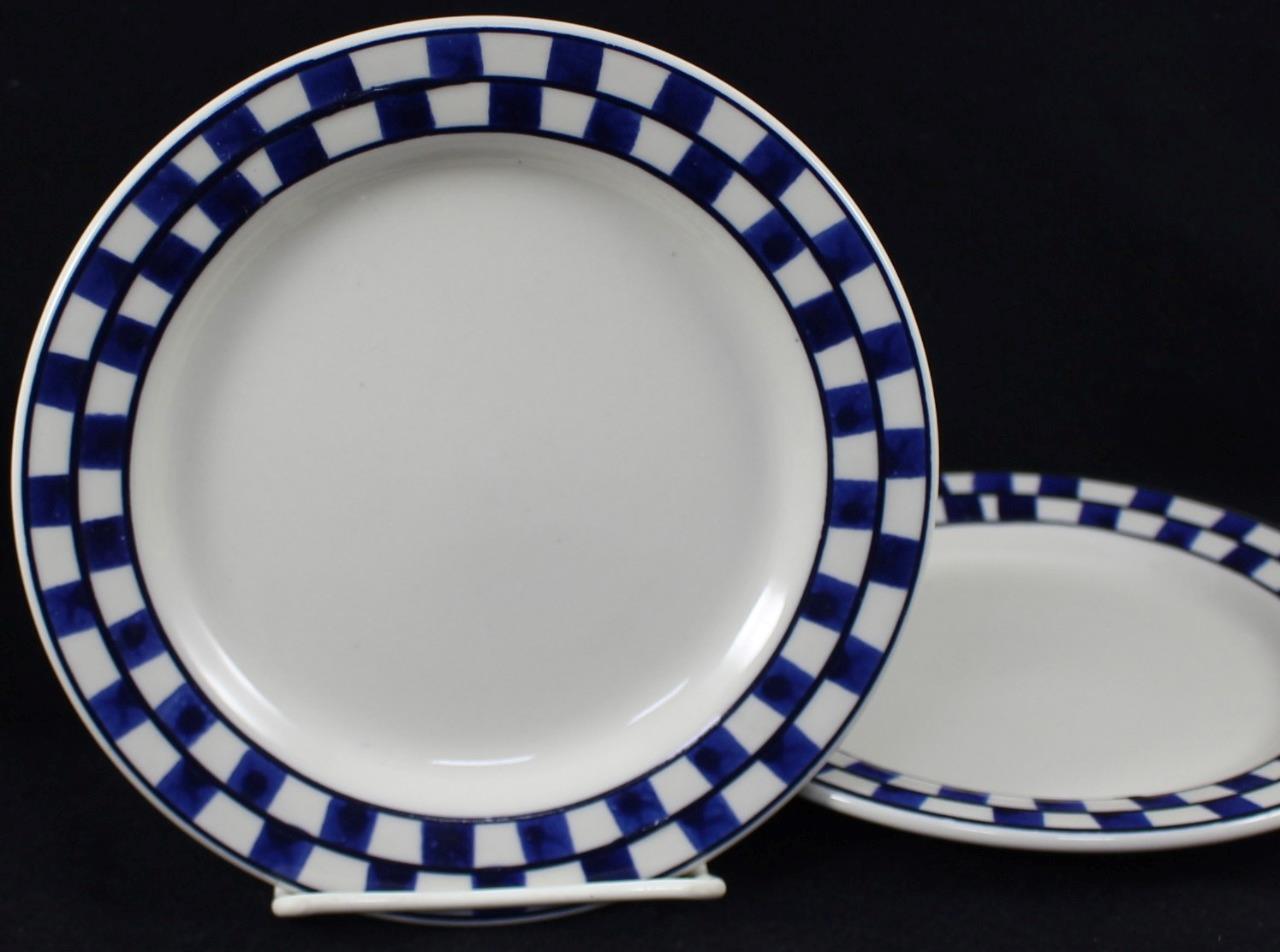 Hartstone Blue Checks Set of Two Salad Plates | eBay