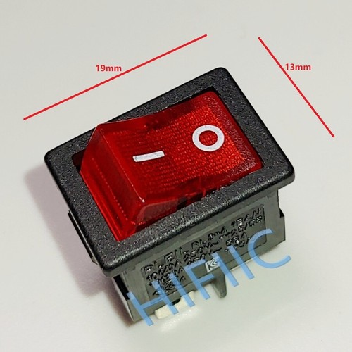 RLEIL RL3-4 Power On Off Rocker Switch 4 Pins 10(4)A 250VAC T125/55 Red ...
