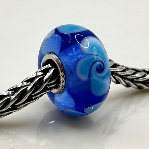 TROLLBEADS Blue & Turquoise Flower Swirl Unique LAA 925S NEW Condition ...
