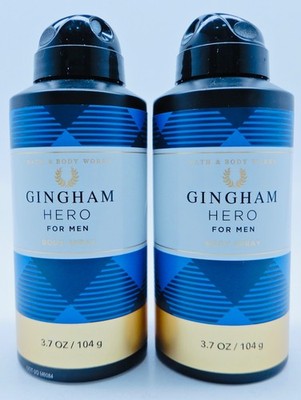 2 BATH & BODY WORKS GINGHAM HERO MEN'S COLLECTION BODY SPRAY 3.7oz ...