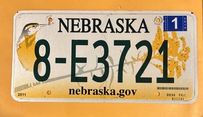 2014 Nebraska scenic bird and flower license plate 8-E3721 | eBay