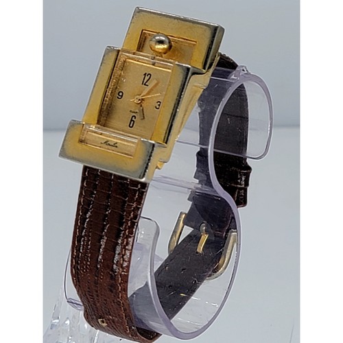 Vintage Lucite Quartz Women's Watch – Art Deco Gold & Silver Geometric ...