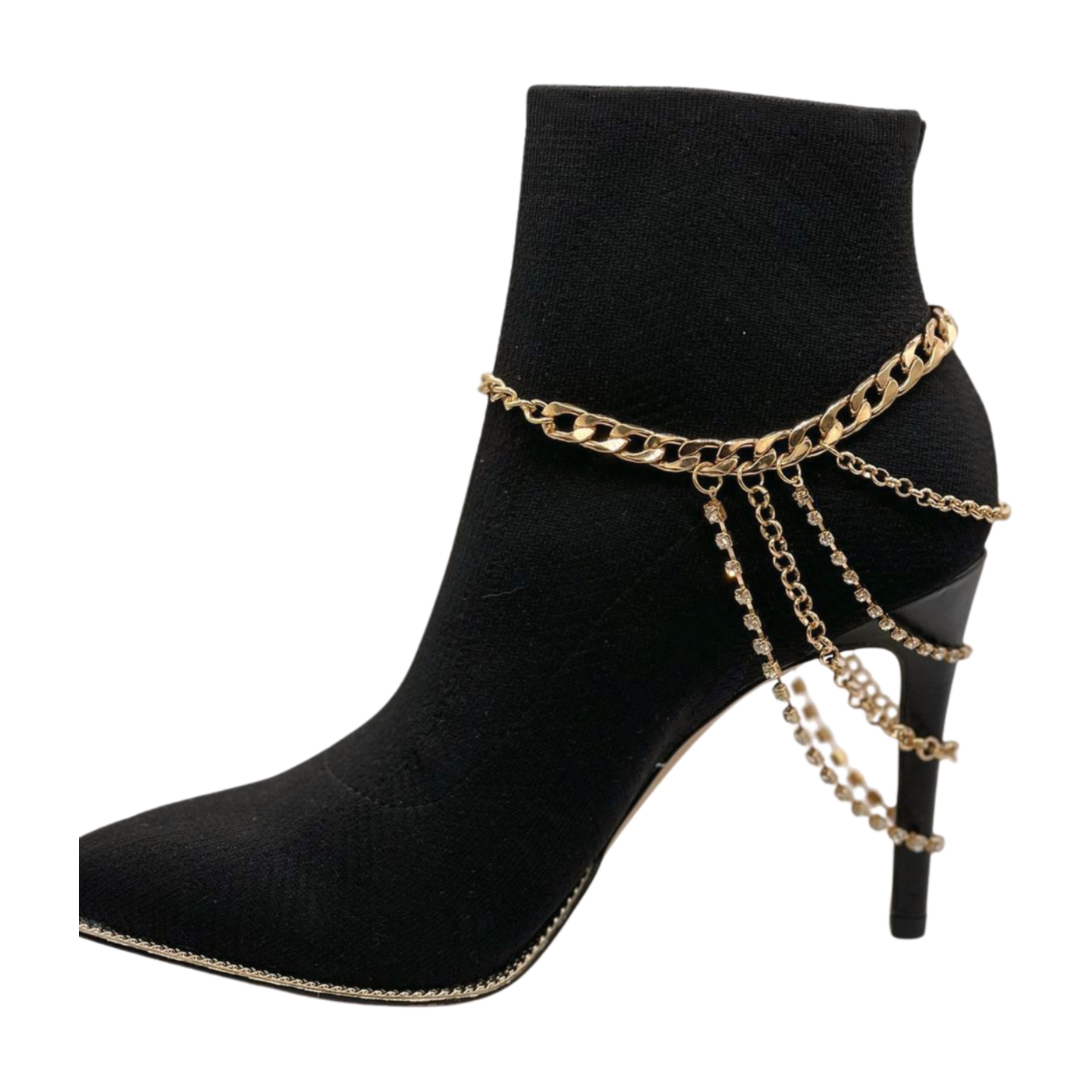 Women Gold Metal Boot Chain Bracelet Anklet Shoe Multi Strand Back ...