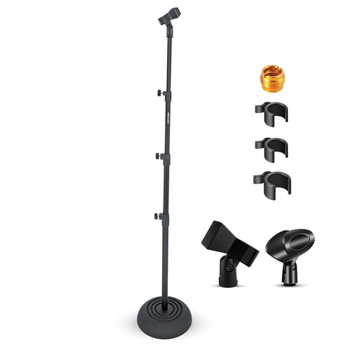 5 Core Mic Stand Round Base Height Adjustable Universal Microphone ...