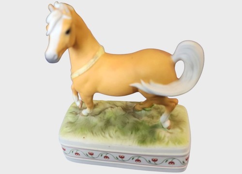 1987 Enesco Rich Rudish Palomino Arabian Horse Porcelain Music Box ...