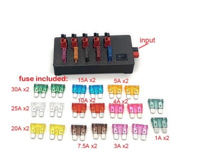 6 way Fused DC power splitter distribution fits Anderson Powerpole ...