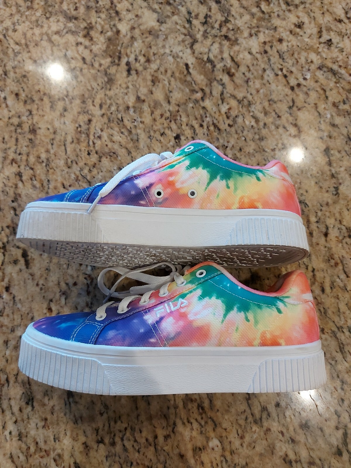 FILA Tie Dye Panache Stack Platform Rainbow Sneakers/… - Gem