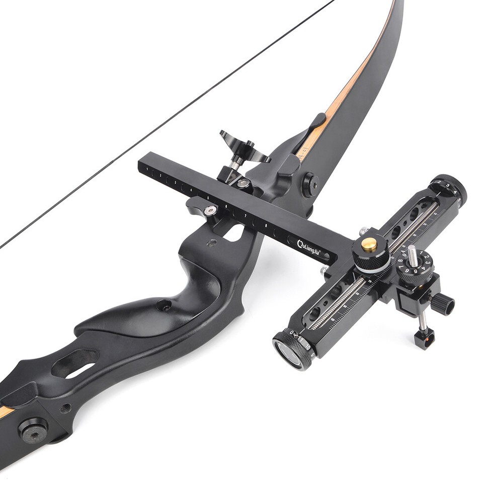 Pro Recurve Bow Sight 1 Pin Adjustable 9" Archery Competition Bow ...