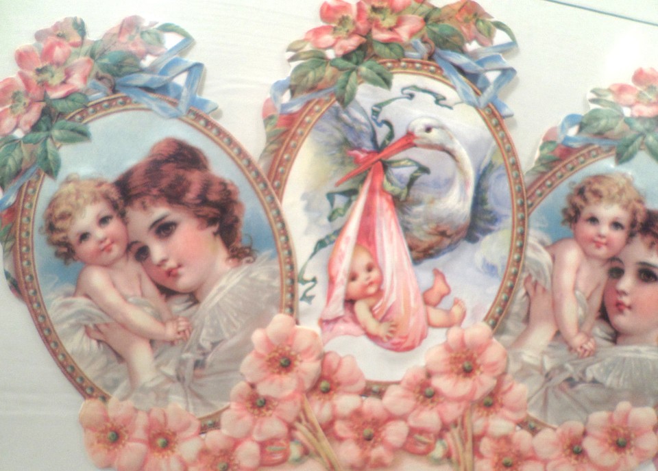 Vintage Inspired Victorian Paper Fan Greeting Card Old Print Factory ...