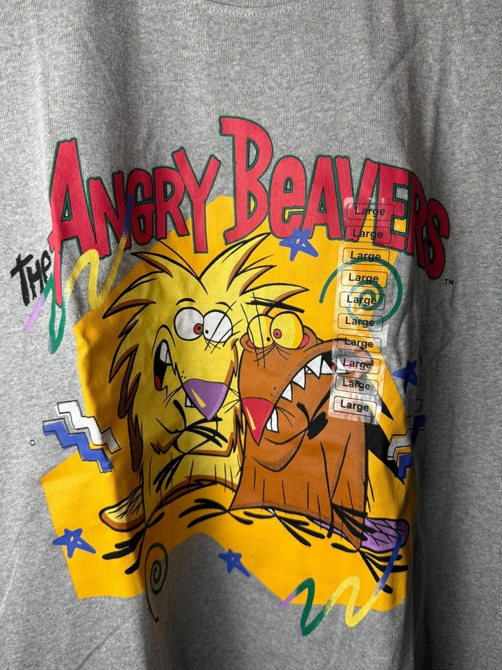 Nickelodeon Angry Beavers Shirt Size Large NWOT Gray Graphic Tee | eBay