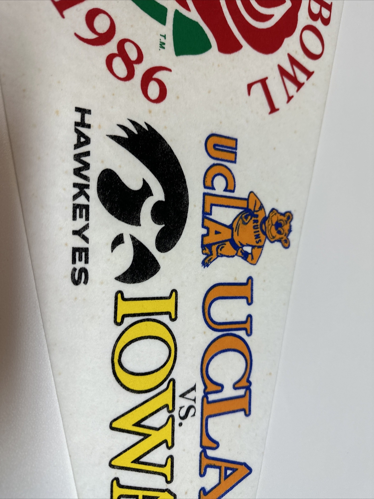1986 UCLA Bruins California Football Iowa Hawkeyes Hawks Pennant 12x30 ...