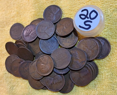 1920 S Roll (50 coins) of Lincoln Cents Average Condition Wheat Pennies ...