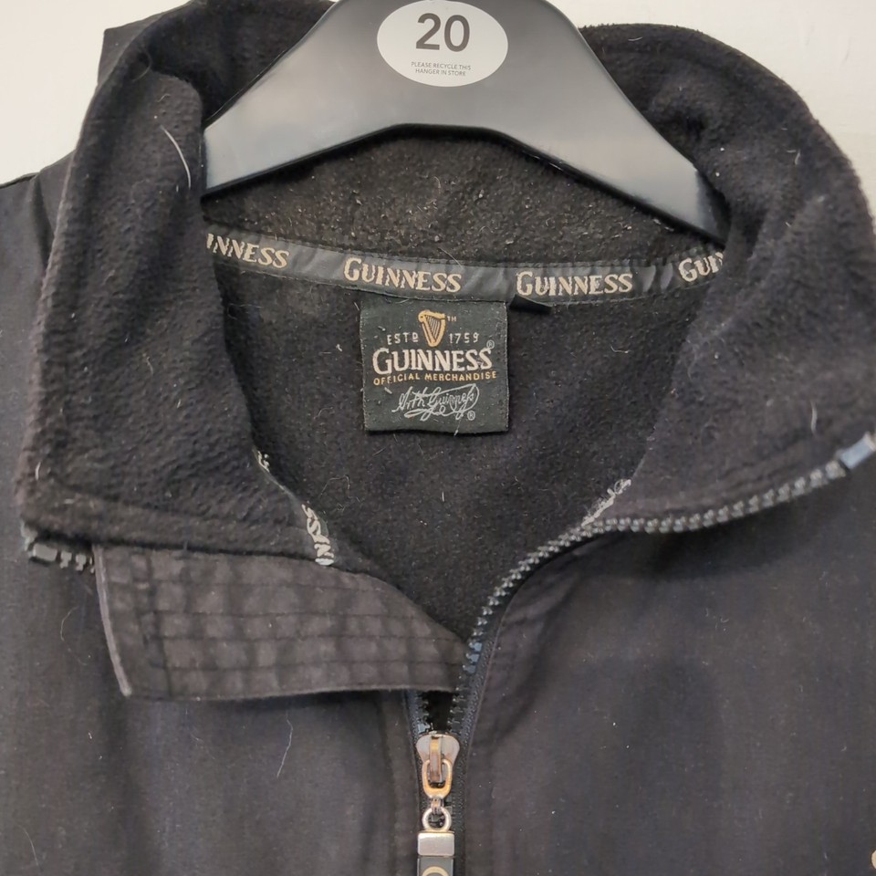 Guinness Jacket Mens XXL Black Bomber Official, Lined Padded Coat, Fast ...