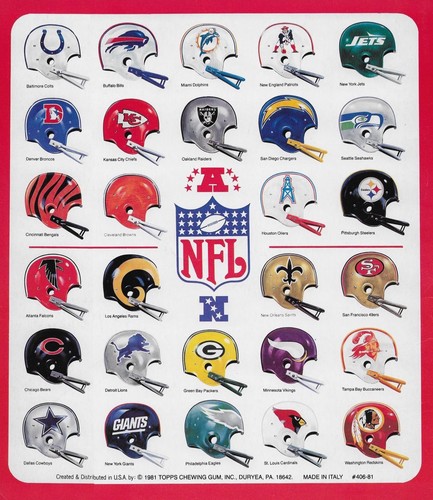 NFL Football Helmets Vintage Logo Poster Print on Metal Sign 12x8in Old ...