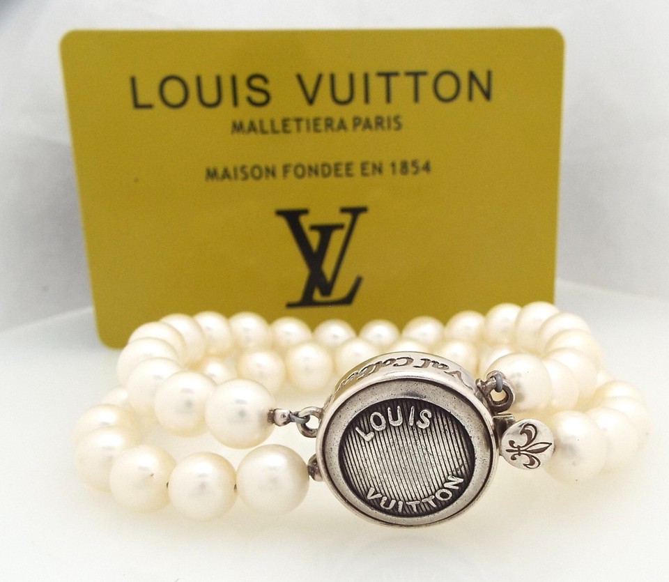 Louis Vuitton - Double Pearl Button Bracelet - Sterling Silver ...