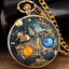 Unique Musical Movement Pocket Watch Astronaut Space Quartz with Fob ...