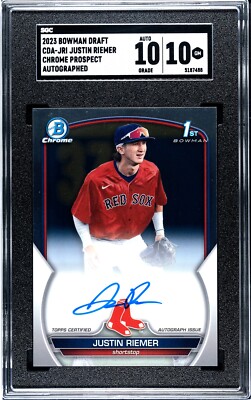 2023 Bowman Draft - Justin Riemer #CDA-JRI 1st Chrome Auto Red Sox SGC ...