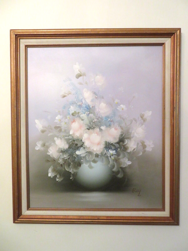 Large Vintage Original Floral Oil Painting Signed Rossy 20"x24" Framed ...