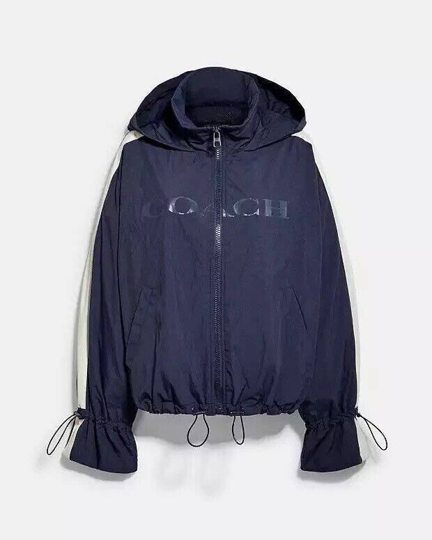 NEW Coach Tonal Windbreaker Rain Navy Womens Jacket Medium NWT MSRP ...