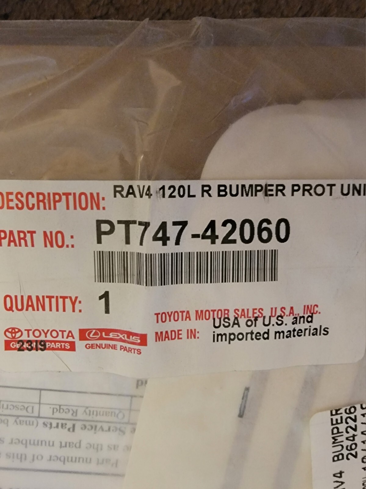 2006-2013 TOYOTA RAV4 REAR BUMPER APPLIQUE NEW OEM PT747-42060 | eBay