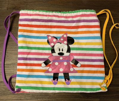 Little Miss Matched Disney Minnie Mouse Backpack Bag Drawstring Closure ...
