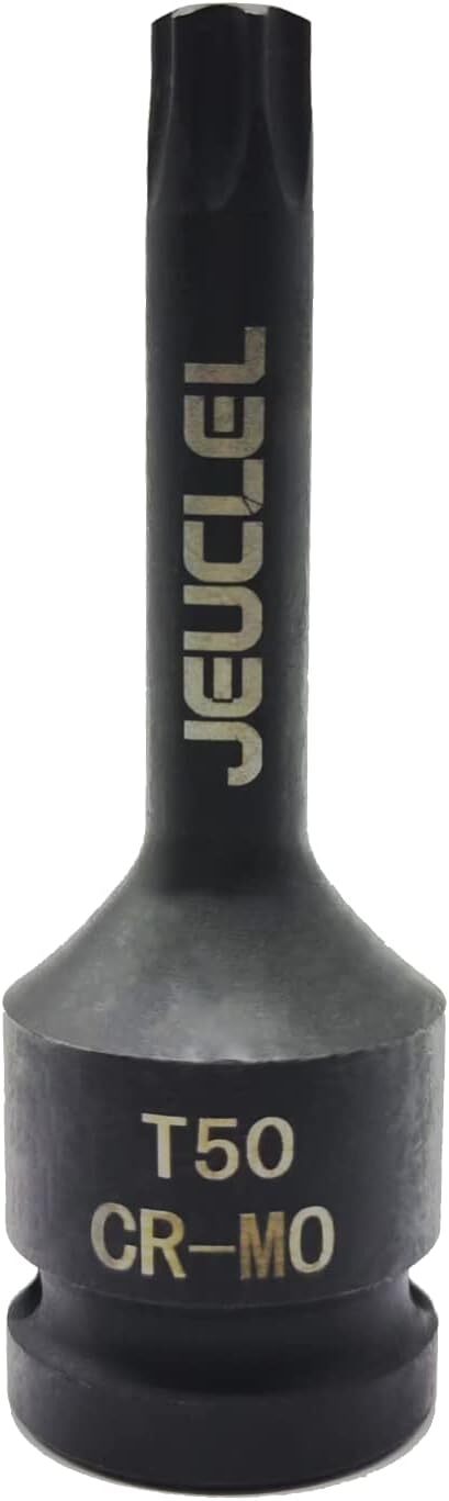 T50 Torx Star 6 Point Impact Bit Socket, 1/2-Inch Square Drive 3-Inch ...