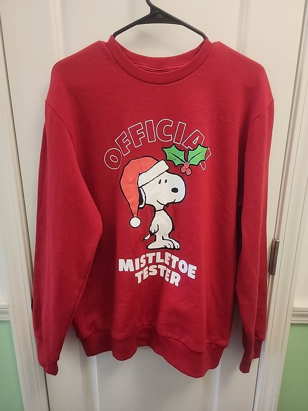 MENS SNOOPY OFFICIAL MISTLETOE TESTER FLEECE SWEATSHI… - Gem
