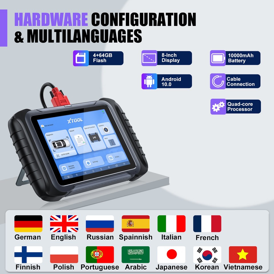 XTOOL D8S Bidirectional Diagnostic Tool Auto Coding Full System ...