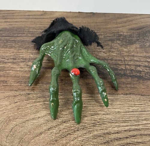 Green Witch Arm Hand Halloween Prop Red Ring Zombie Fingers | eBay