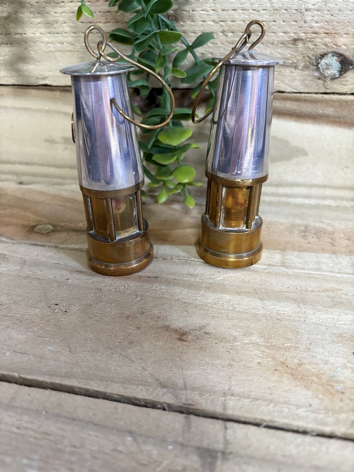 Vintage Pair Of Eccles Protector Lamps Miniature Coal Mining Lamps ...