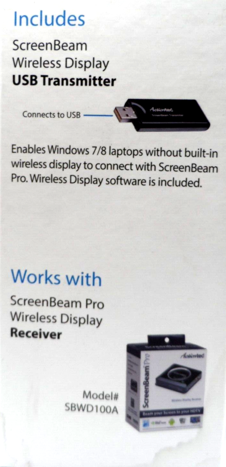 Actiontec Screen Beam Wireless Display USB Transmitter SBWD100TX01 | eBay