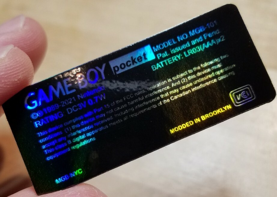 1 (ONE) Nintendo Game Boy POCKET MGB-101 HOLOGRAPHIC LETTERS BLACK ...