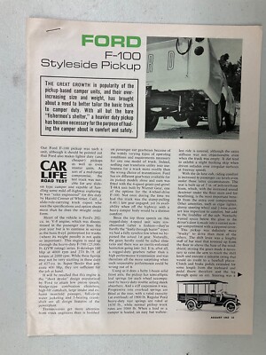 MISC1748 Vintage Article Road Test 1963 Ford F-100 Pickup Aug 1963 3 ...
