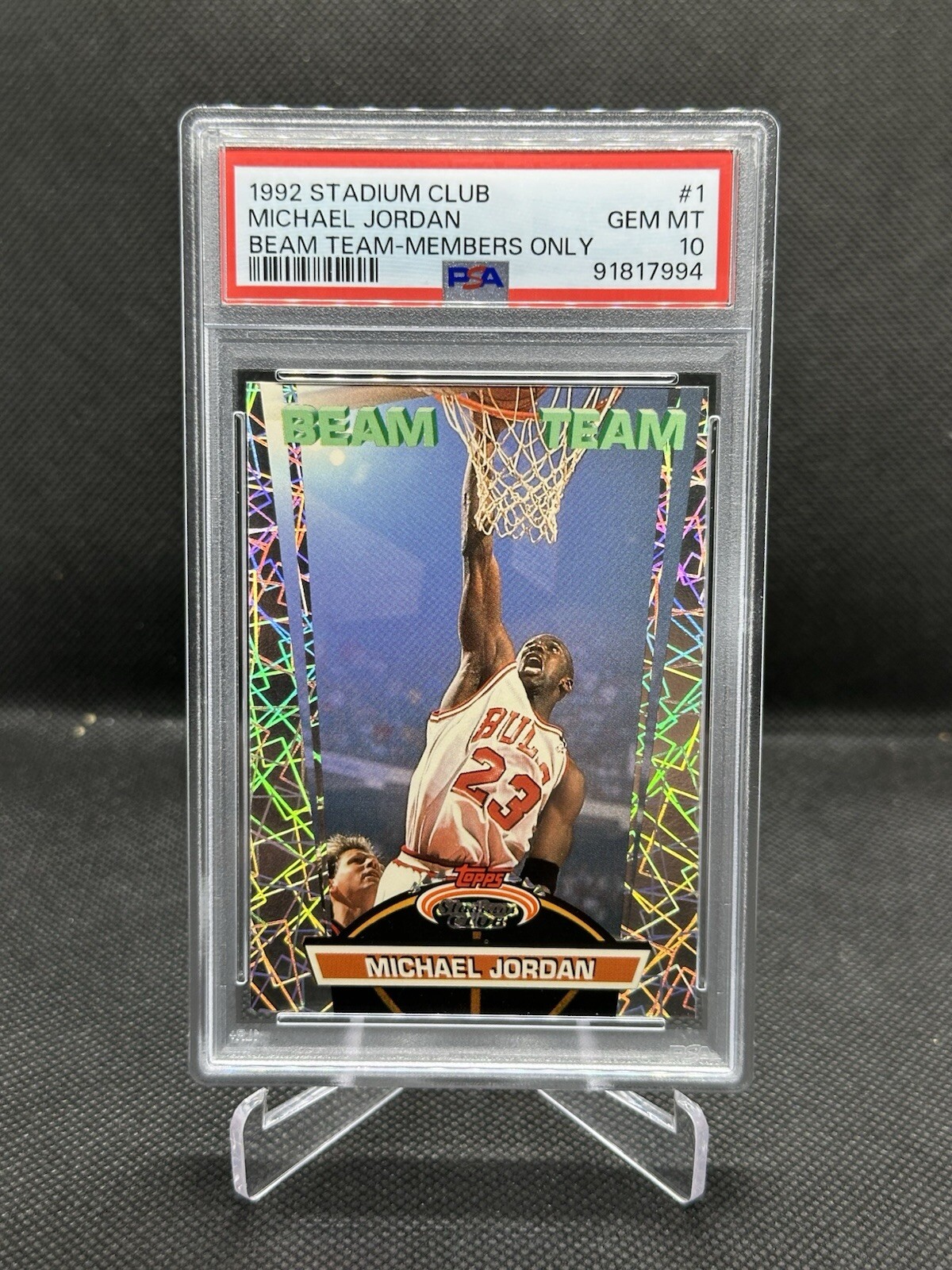 Michael Jordan 1992 Stadium Club #1 Beam Team - Members Only Price ...