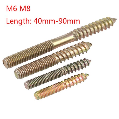 M6 M8 Double Ended Threaded Self Tapping Wood Screw Bolt Studs Color ...